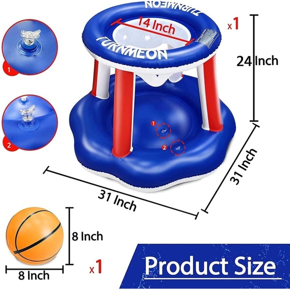 TURNMEON | Swim | American Flag Inflatable Pool Basketball Hoop ...